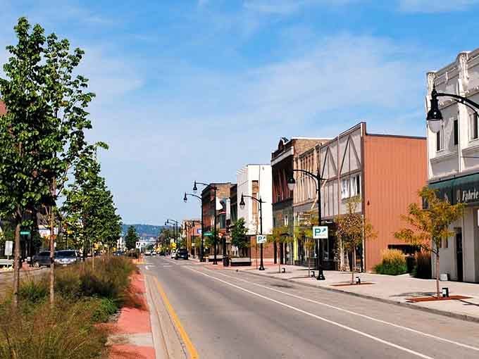 Superior's downtown stretches out with the kind of wide-open streets that make parking actually enjoyable for once.
