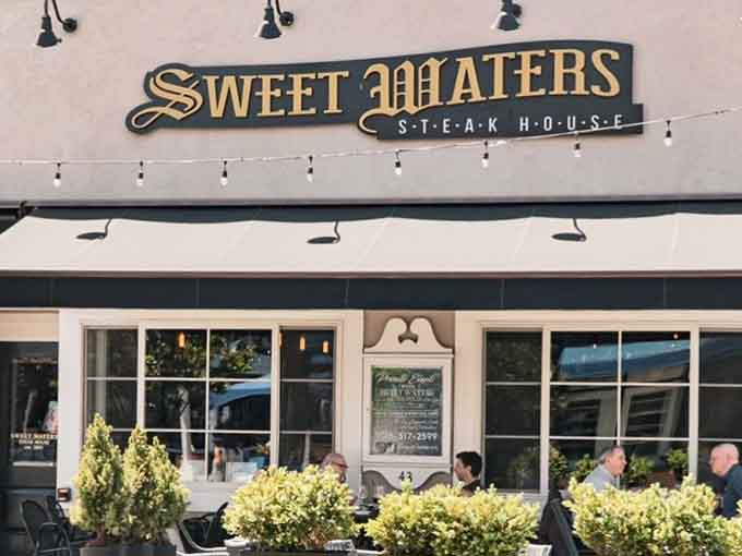 That elegant gold lettering promises old-school steakhouse charm without the stuffy attitude or dress code requirements.