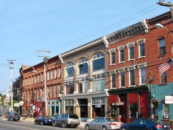 Arched windows and ornate brickwork line these historic streets where every building tells a century-old story.