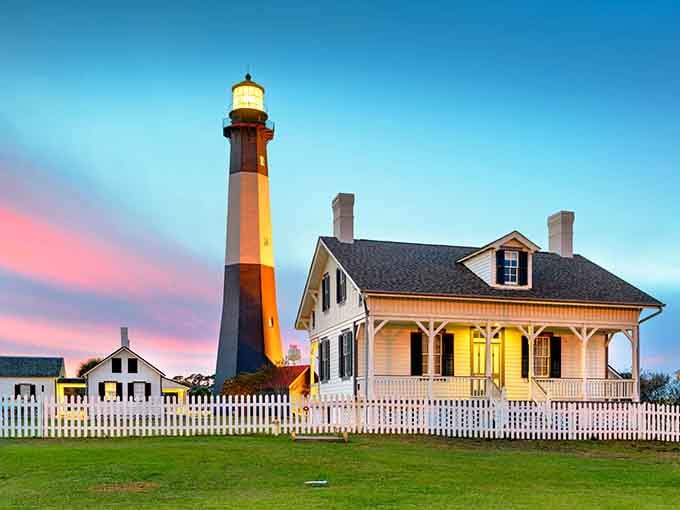 When the sunset paints the sky in cotton candy colors, this striped beauty becomes pure coastal magic.
