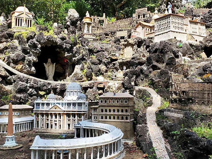 Tiny temples and basilicas nestle among the rocks like a fantastical village from a storybook dream.