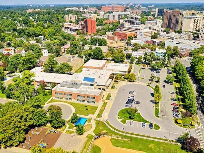 From this bird's-eye view, green spaces weave through the community like nature's own retirement plan come to life.