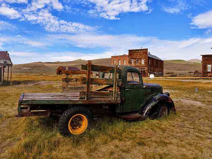 Bodie's weathered buildings and abandoned vehicles create a Western movie set that's authentically eerie, no Hollywood magic required here.