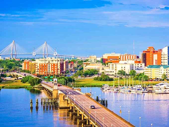 Sailboats bob peacefully in the marina as the city glows under a sky that looks hand-painted by nature itself.