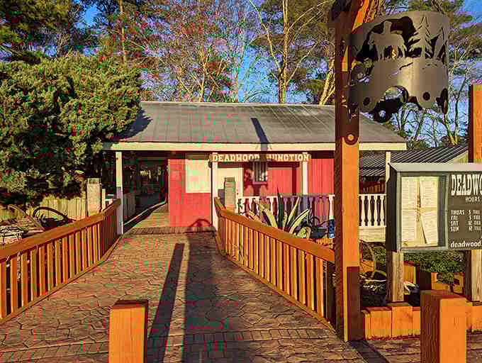Step across this bridge into Deadwood and leave the modern world behind for a frontier adventure.