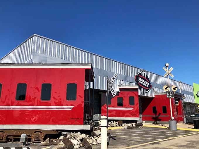 Those bright red cabooses aren't going anywhere, and after you taste the food, neither will you.