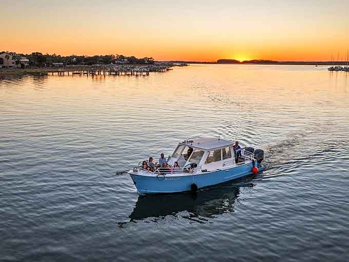 Golden hour on the water transforms an ordinary boat tour into something straight out of a postcard.
