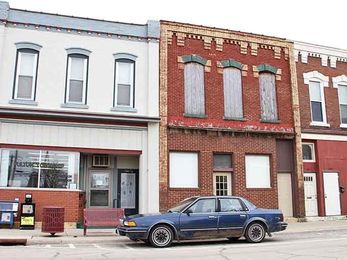 Main Street architecture that proves good bones never go out of style, just like a classic Cadillac.
