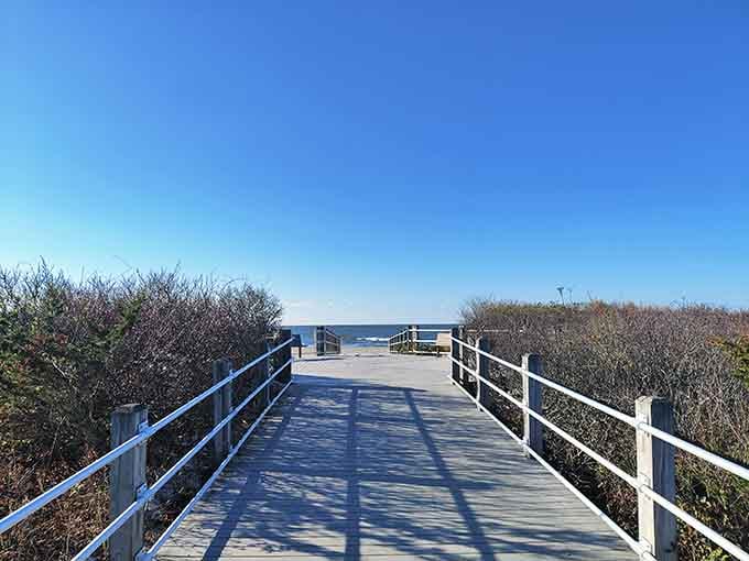 This boardwalk leads straight to the kind of beach views that make you forget your worries entirely.