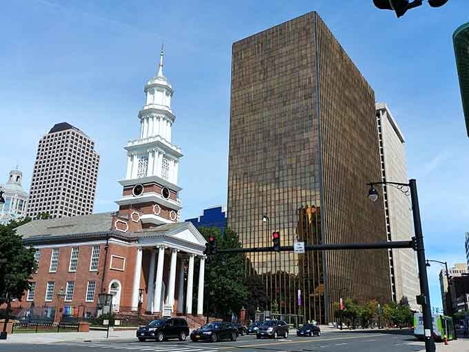 Colonial architecture meets modern towers in Hartford, where history and affordability shake hands on every corner.
