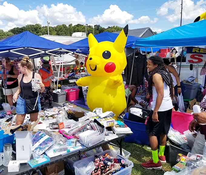 When Pikachu guards the merchandise, you know you've found the fun section where nostalgia meets bargain hunting bliss.