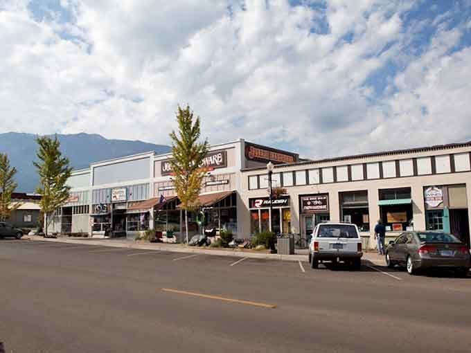 Those dramatic peaks rising behind town create a backdrop that makes even grocery shopping feel majestic and special.