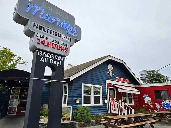When a place advertises breakfast all day and ice cream too, you know they understand life's true priorities.