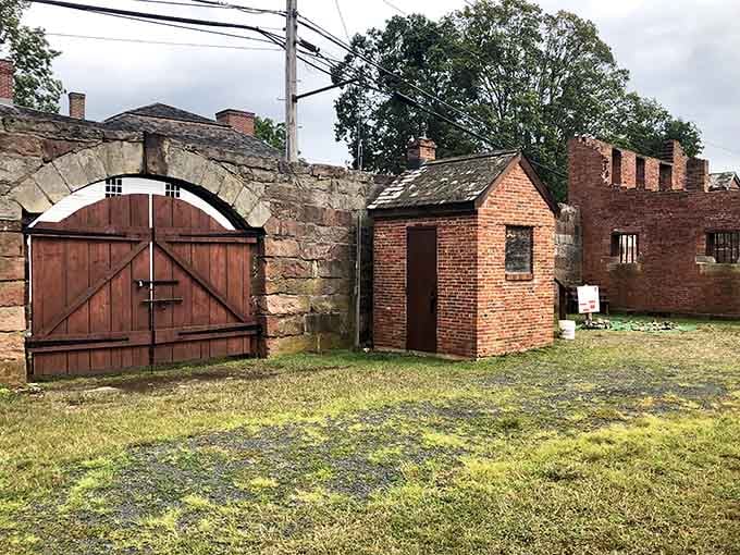 Those heavy wooden gates and stone walls once kept desperate prisoners from escaping this underground copper mine turned jail.