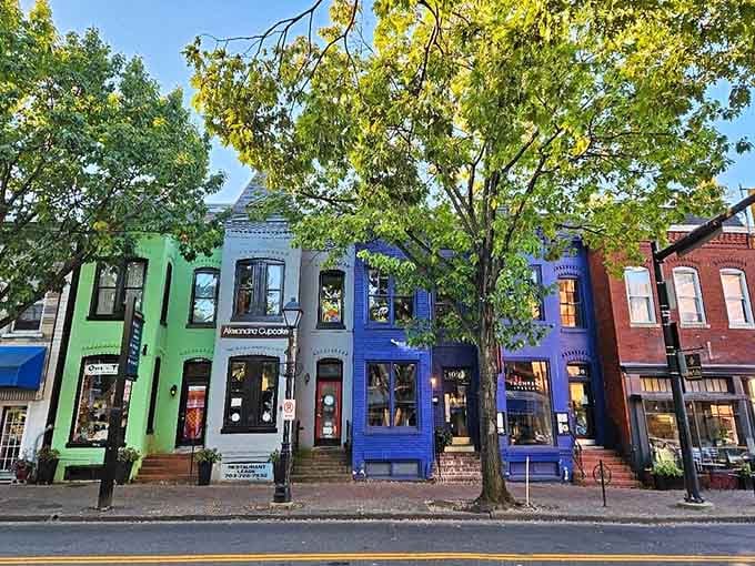 Cobblestone streets and vibrant storefronts create a scene straight out of a charming Irish village.