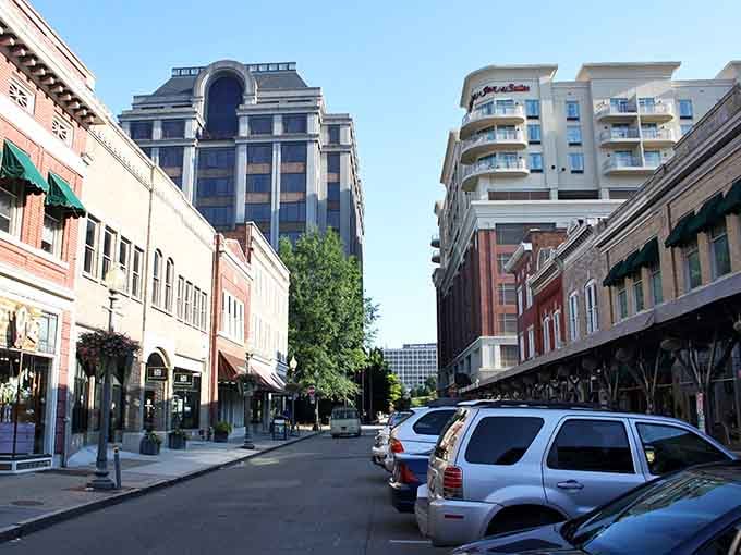 Modern high-rises meet historic charm where old and new architecture dance together in perfect harmony downtown.