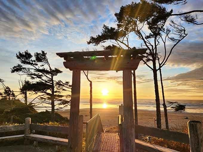 This stunning gateway frames the ocean view perfectly, inviting you to step into your own coastal paradise.