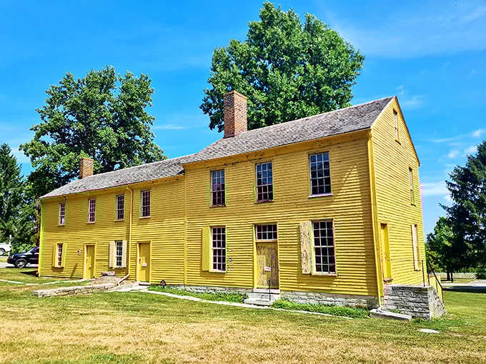 That cheerful yellow exterior practically glows in the sunshine, like a slice of butter on warm cornbread.
