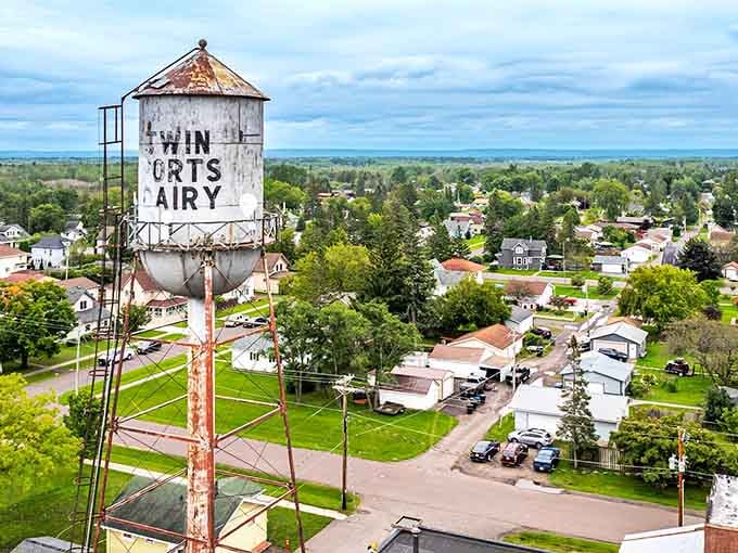 That old water tower has seen generations come and go, watching over a town that still values affordability.