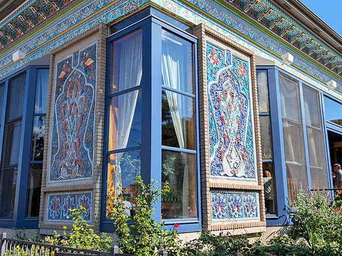 Intricate tilework transforms ordinary walls into extraordinary art that demands a second look and third.