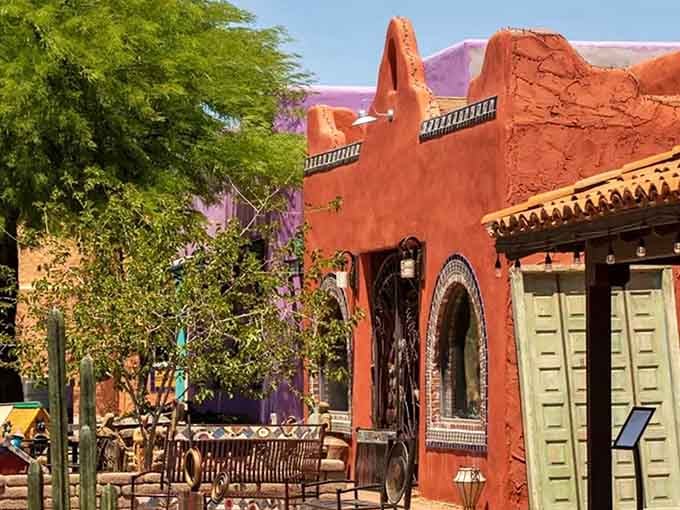 Shaded courtyards and terra-cotta hues create an outdoor gallery where creativity lives on every corner and wall.