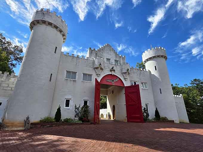 That bright red door isn't just for show; it's your gateway to feeling like royalty for the day.