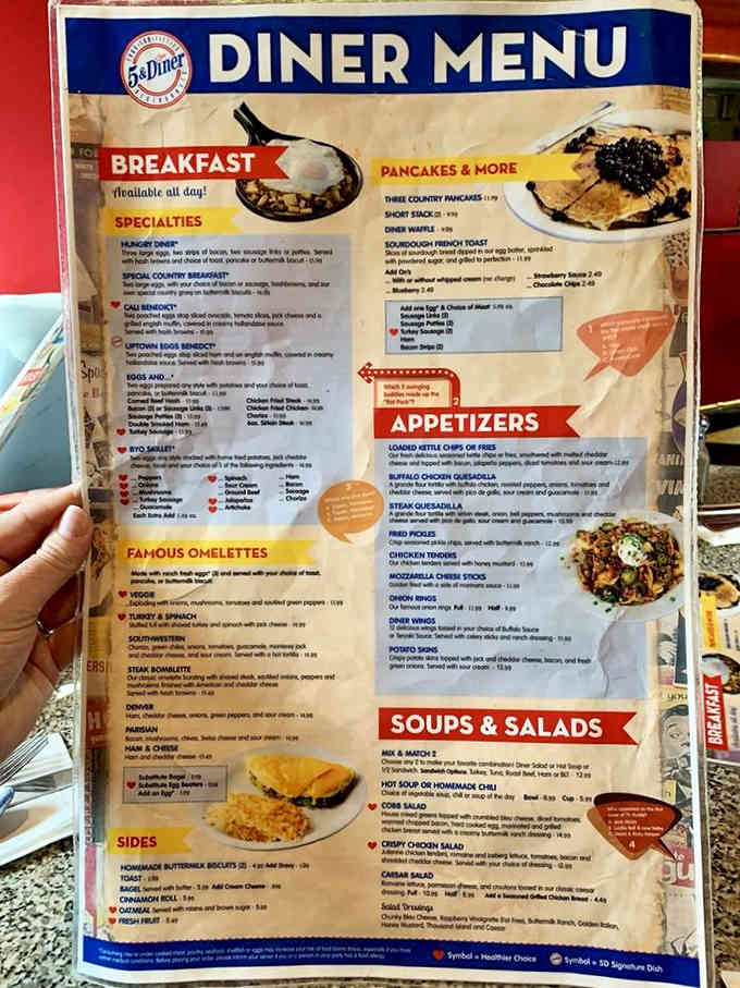 This menu offers more breakfast options than most people have life decisions, and every choice leads to happiness.