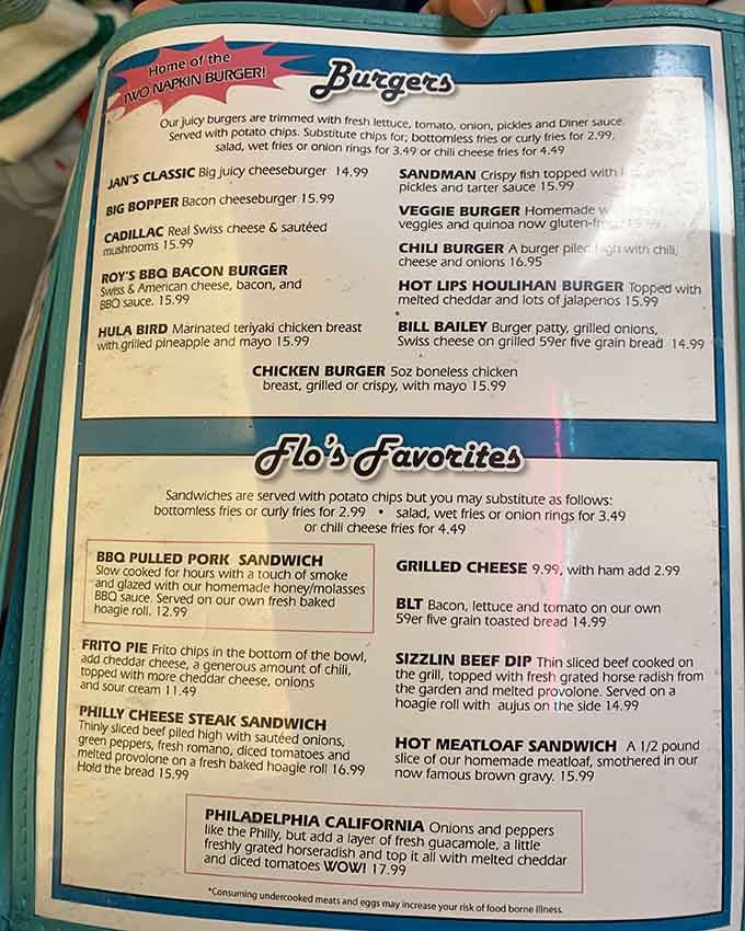 The burger menu reads like a greatest hits album, each one promising its own delicious adventure.