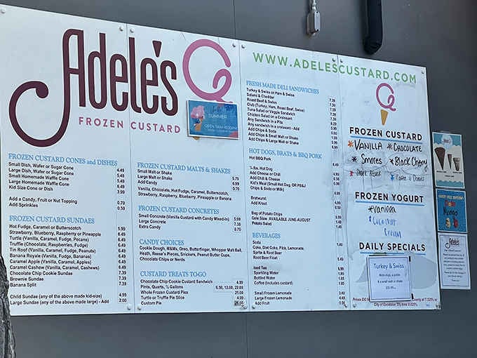 When the menu board is this extensive, you know someone takes their frozen custard very, very seriously.