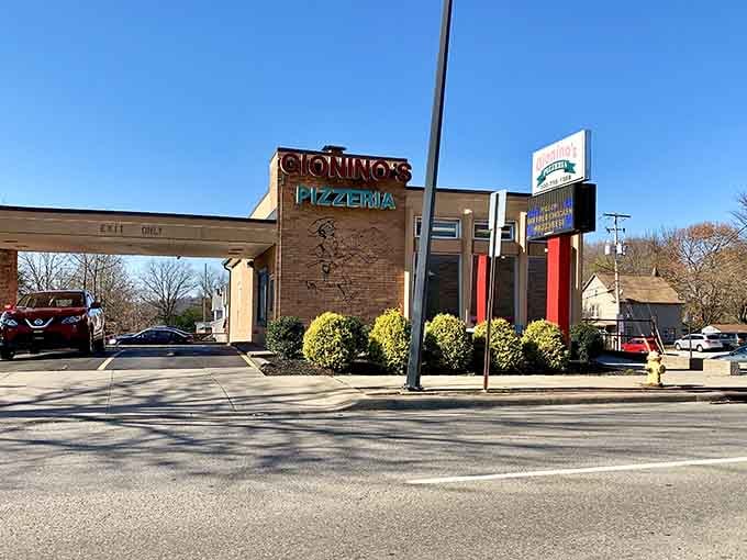 Gionino's Pizzeria sits ready to serve up pies that locals have been arguing about for generations, passionately.