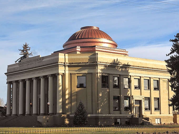 The Modoc County Courthouse stands proud with columns that would make Washington D.C. jealous of this tiny California town.