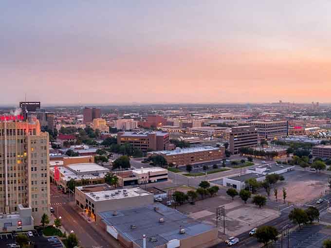Sunset transforms Amarillo's skyline into something you'd actually want as your phone's wallpaper for once.