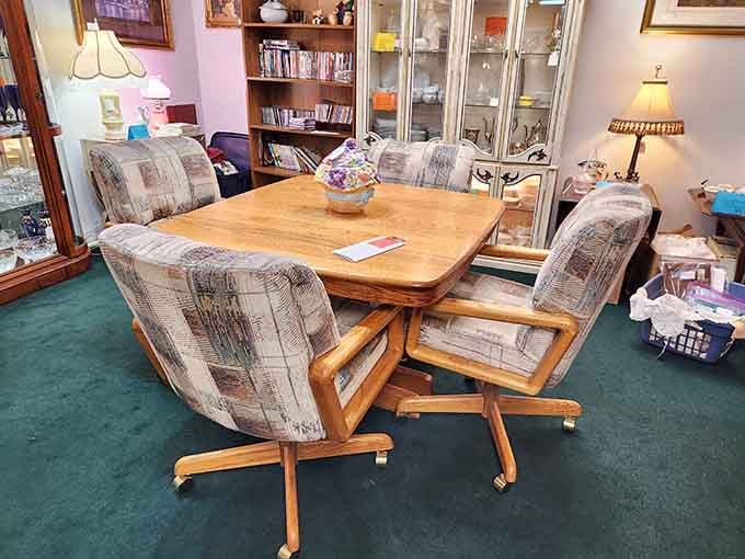 This dining set has hosted more family dinners than you've had hot meals, and it's ready for decades more.