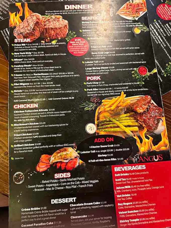 When the menu features a steak photo that dramatic, you know they're not messing around here.
