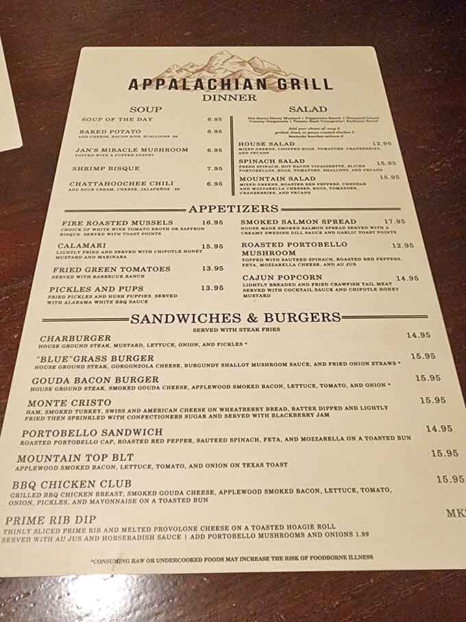 When a menu lists Chattahoochee Chili and Prime Rib Dip, you know someone's been thinking about flavor.