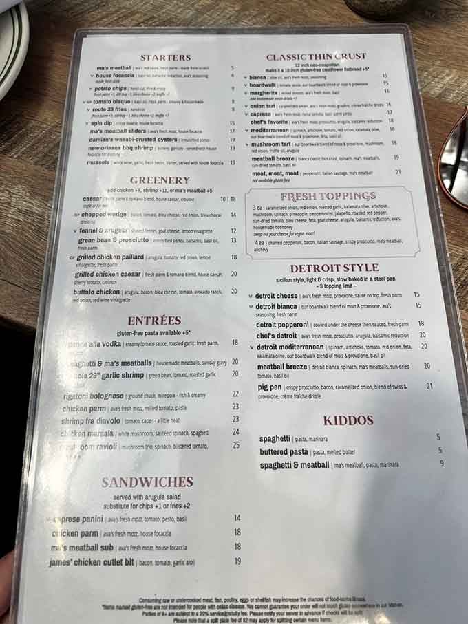 When a menu offers both Detroit-style and thin crust options, you know someone's been doing their homework.