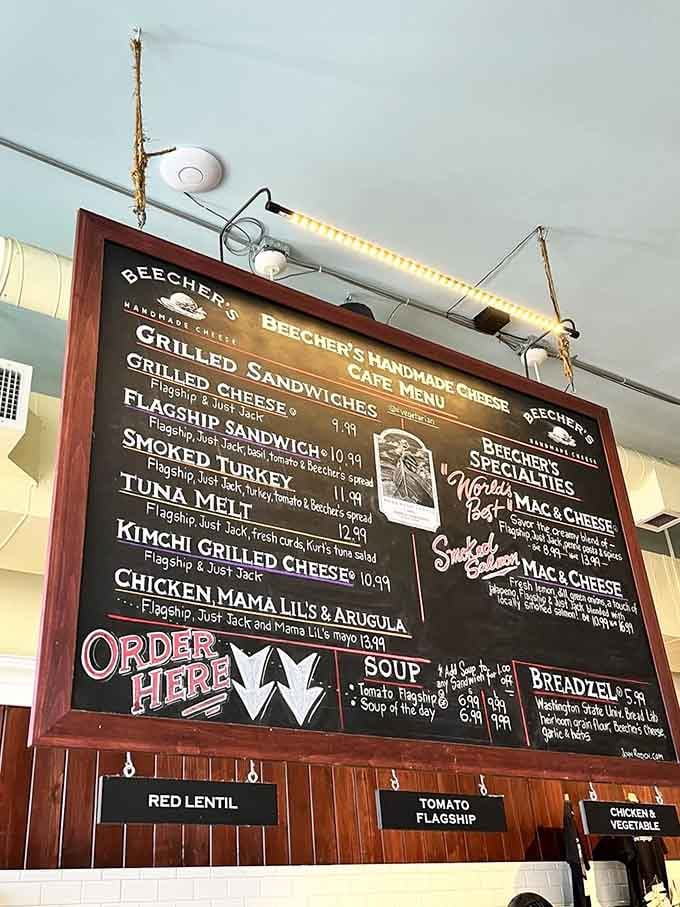 This menu board is basically a love letter to cheese, written in chalk and filled with delicious possibilities.