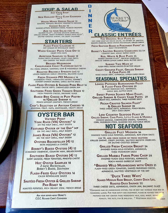 This menu reads like a love letter to the Chesapeake, and you're about to become its biggest fan.