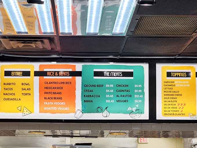 The menu board layout is clearer than most people's life plans, and infinitely more satisfying to follow.