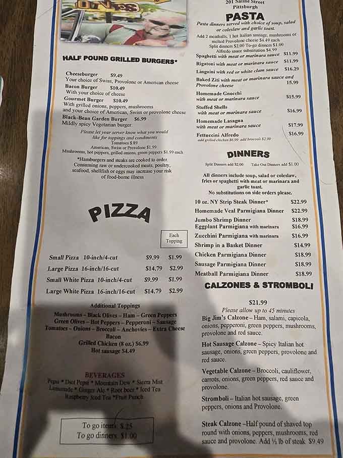 When the menu requires this much reading, you know you're in for some serious decision-making paralysis.