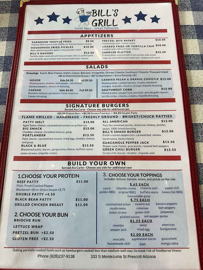 This menu reads like a choose-your-own-adventure book, except every ending involves you unbuttoning your pants and smiling.
