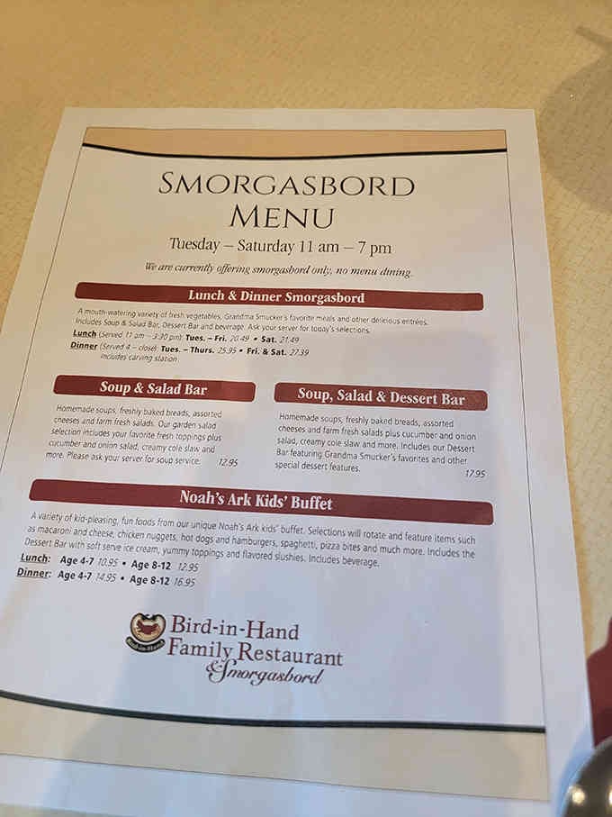 The smorgasbord menu is your permission slip to abandon all restraint and embrace glorious abundance.