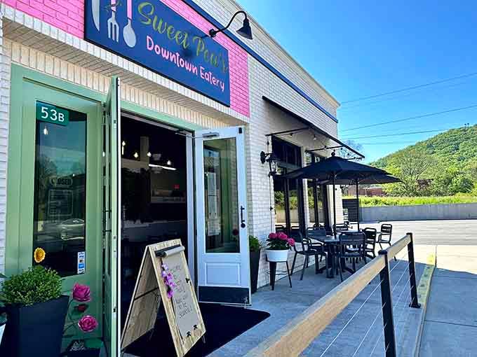 Sweet Pea's pink facade practically demands you stop for pastries, because resistance is futile when baked goods are involved.