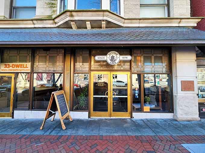 Uptown Cafe's storefront welcomes you like an old friend, promising comfort food without the guilt trip.