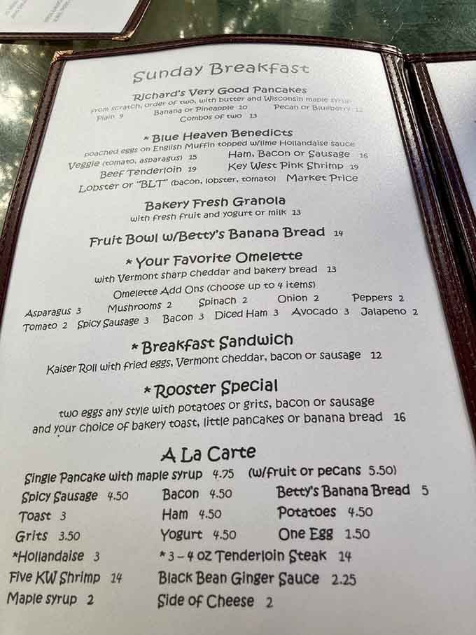 Betty's Banana Bread gets its own menu section because some things deserve star billing and their own dressing room.