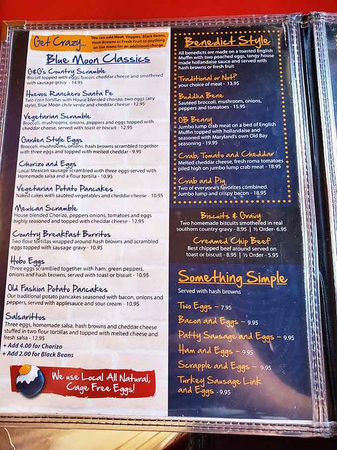 This menu reads like a greatest hits album of breakfast, with enough creative options to keep you coming back weekly.