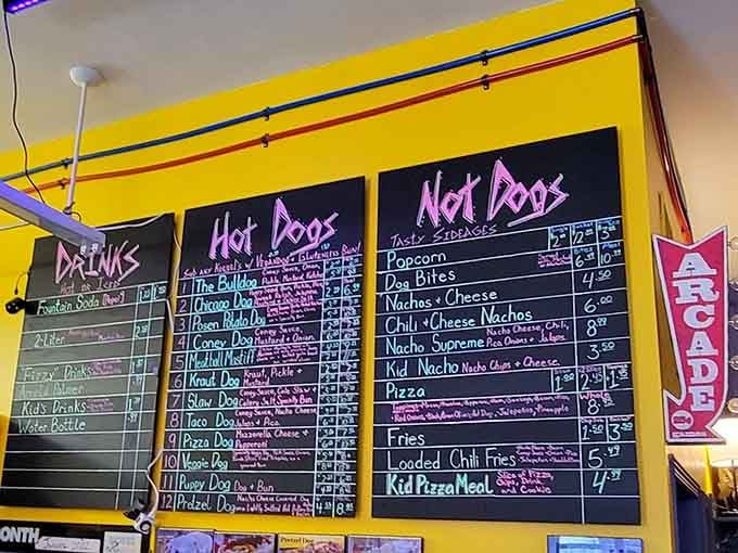 Hand-written menus add personality that no corporate chain could ever replicate, even if they tried really hard.