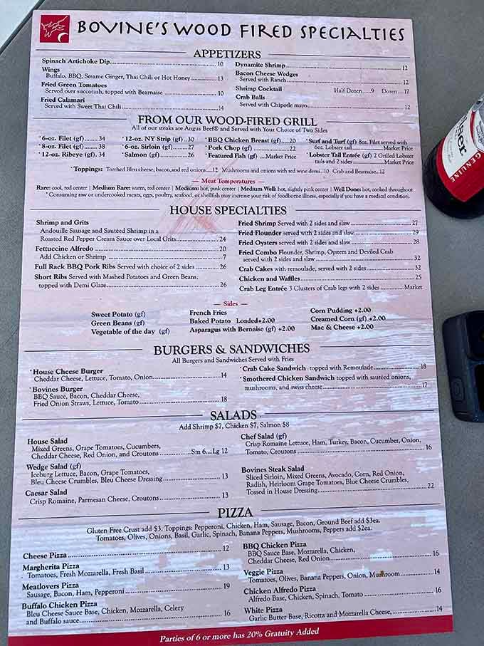 This menu reads like a greatest hits album where every track is actually good, not just the singles.