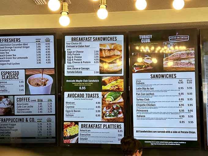 When the menu board looks this good, you know someone's taking their sandwich game seriously, very seriously.