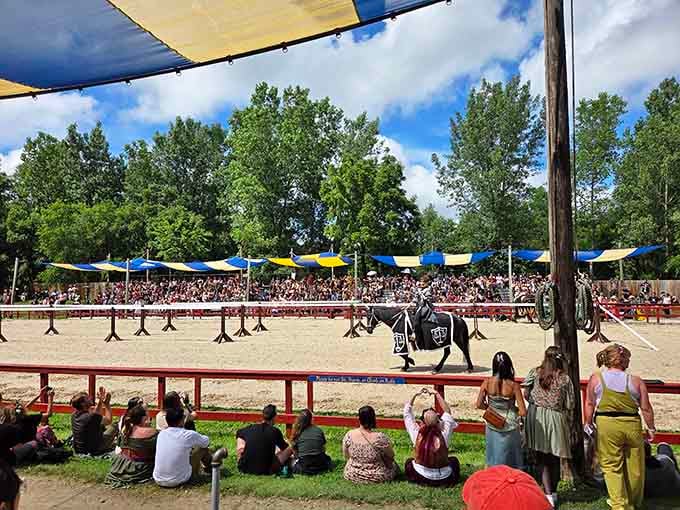 Thousands gather as armored knights thunder past, their lances ready for the kind of action cable can't deliver.